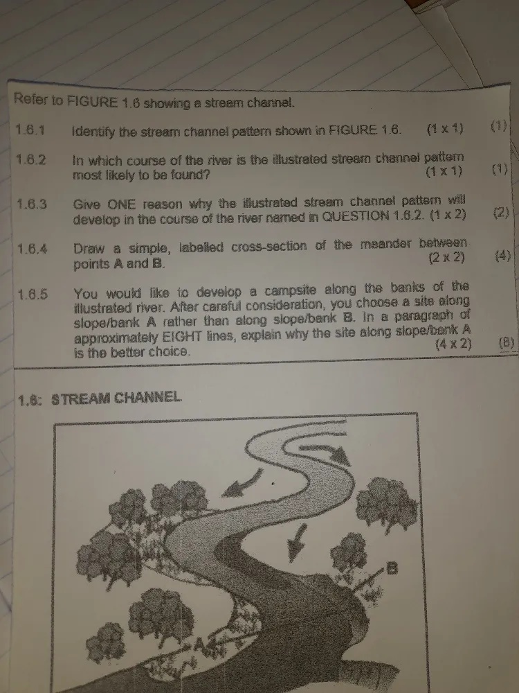 Refer to FIGURE 1.6 showing a stream | StudyX