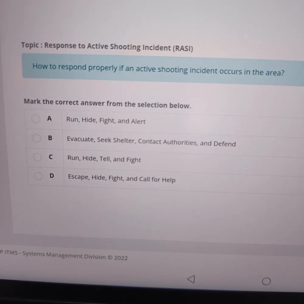 Topic Response to Active Shooting Incident | StudyX