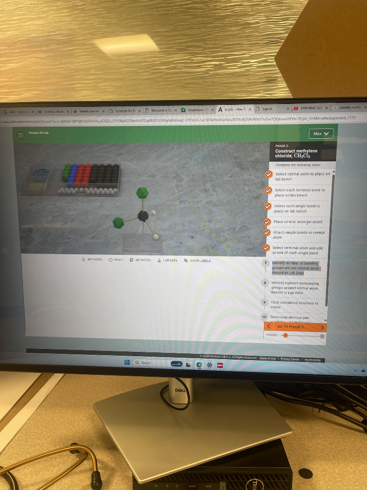 PHASE 2 Construct methylene chloride CH2Cl2 | StudyX