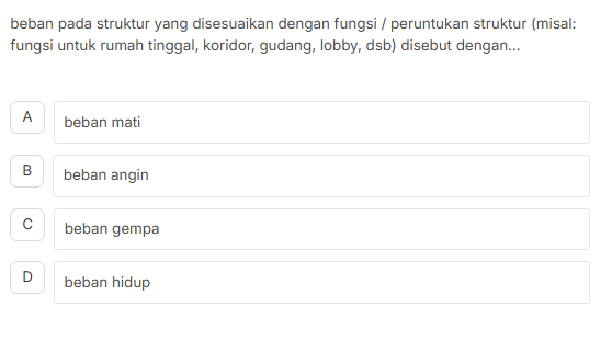 beban pada struktur yang disesuaikan dengan | StudyX