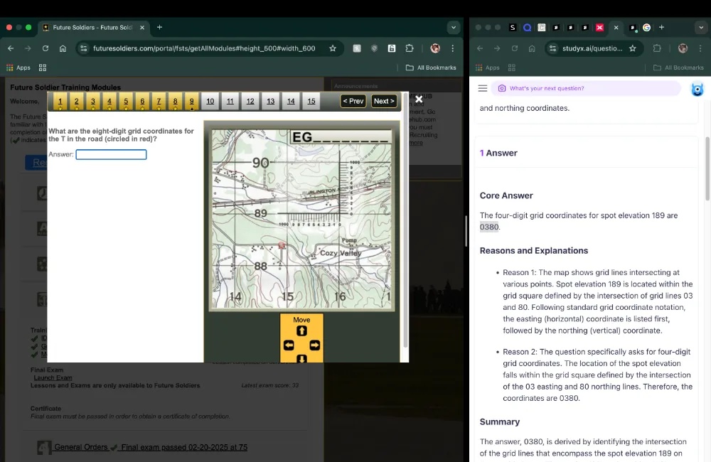 What are the eight-digit grid coordinates | StudyX