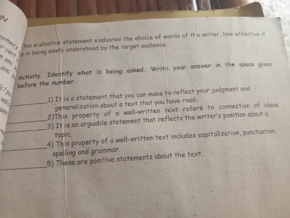 Activity Identify what is being asked Write | StudyX