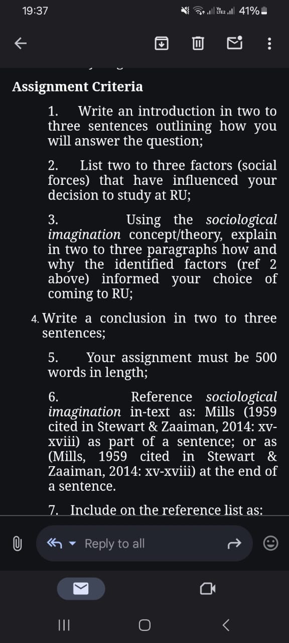 Assignment Criteria 1. Write an | StudyX