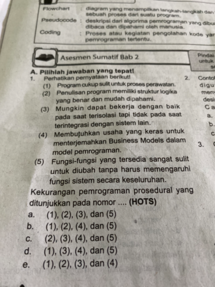 Perhatikan pernyataan berikut! (1) Program | StudyX