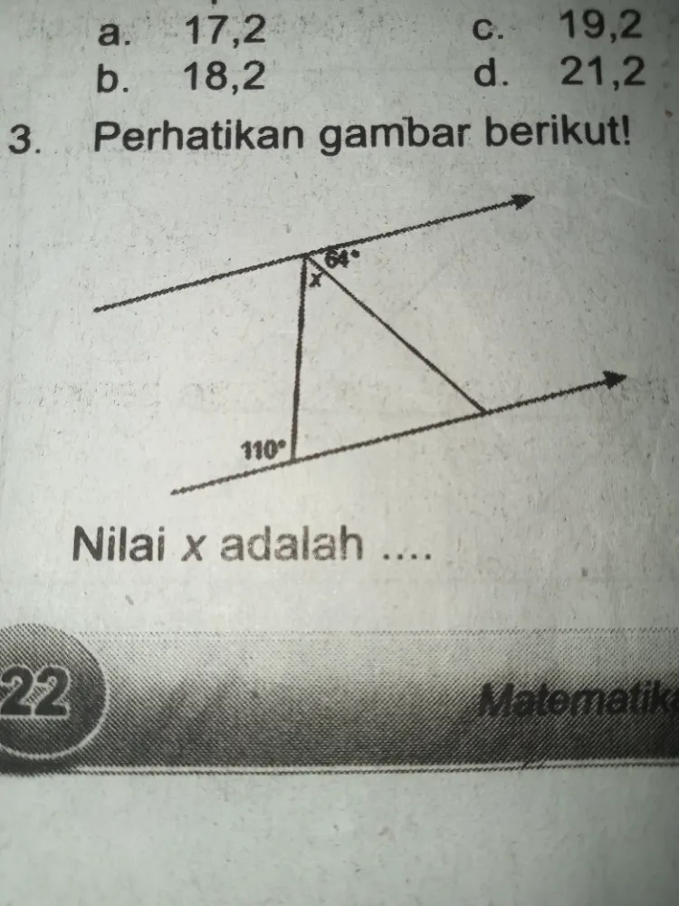 Perhatikan gambar berikut! Nilai x adalah | StudyX