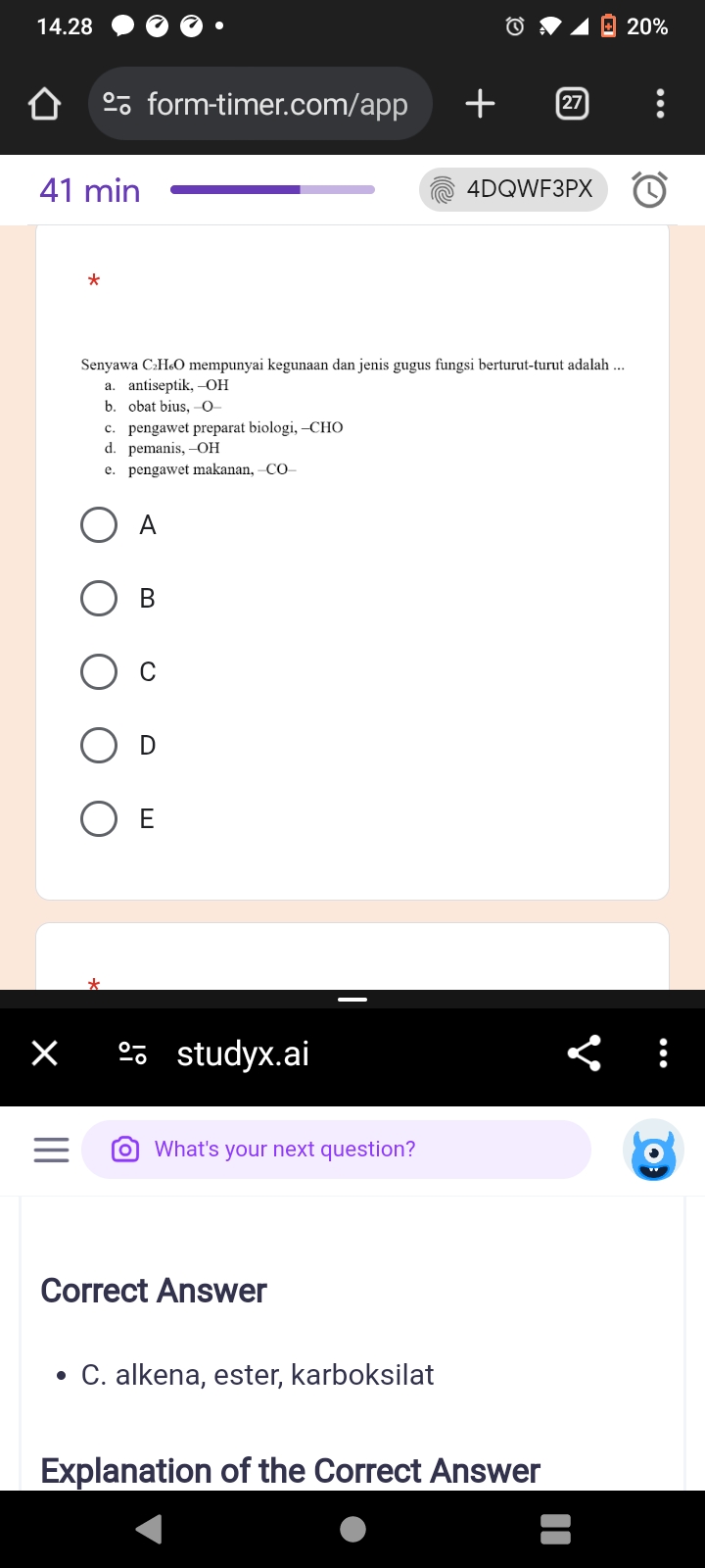 Senyawa C2H6O mempunyai kegunaan dan jenis | StudyX