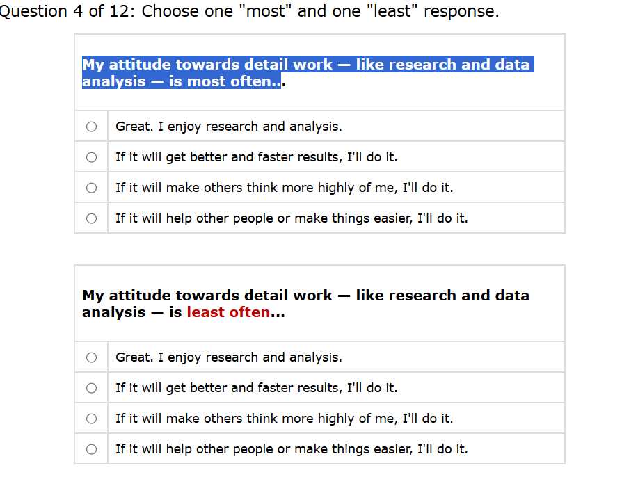 Question 4 of 12: Choose one "most" and one | StudyX