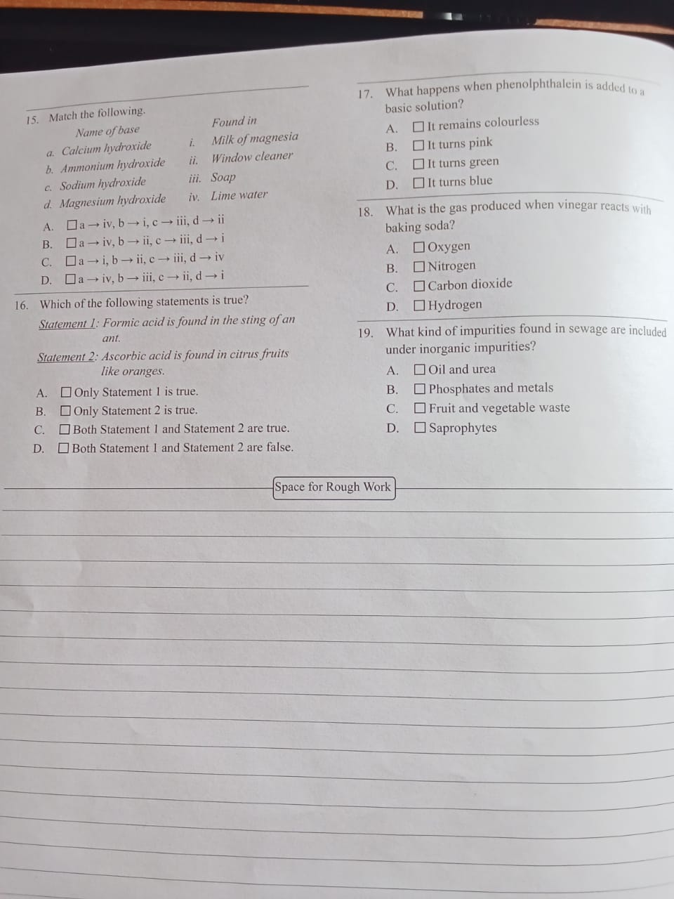 15 Match the following Name of base Found in | StudyX