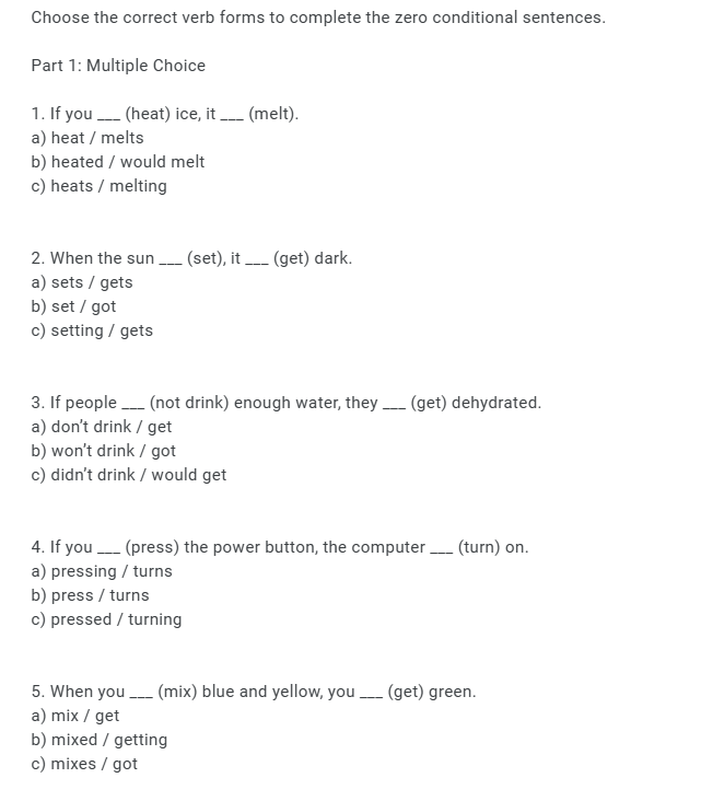 Choose the correct verb forms to complete | StudyX