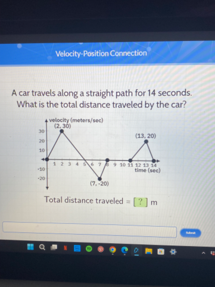 Velocity-Position Connection A car travels | StudyX