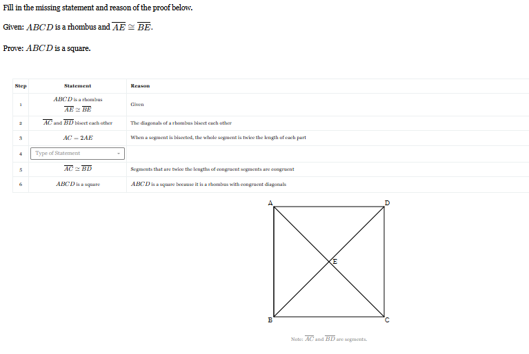 Fill in the missing statement and reason of | StudyX