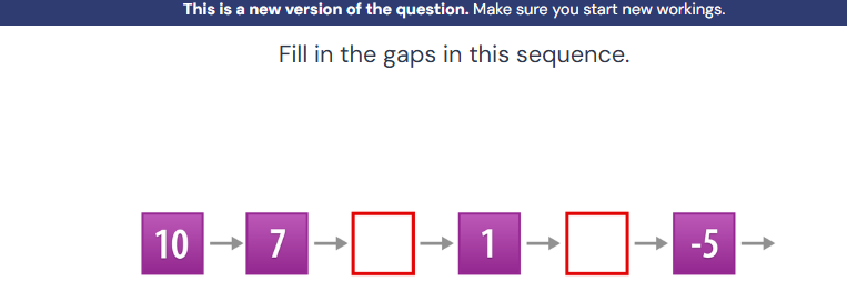 Fill in the gaps in this sequence 10 7 1 | StudyX