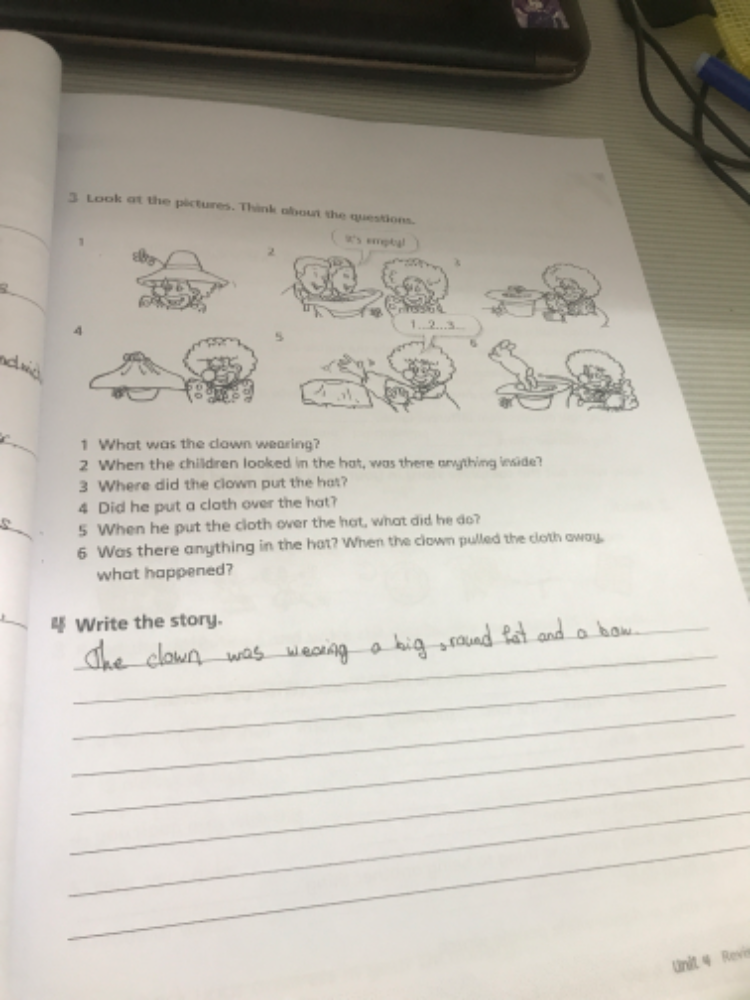 1 What was the clown wearing? 2 When the | StudyX