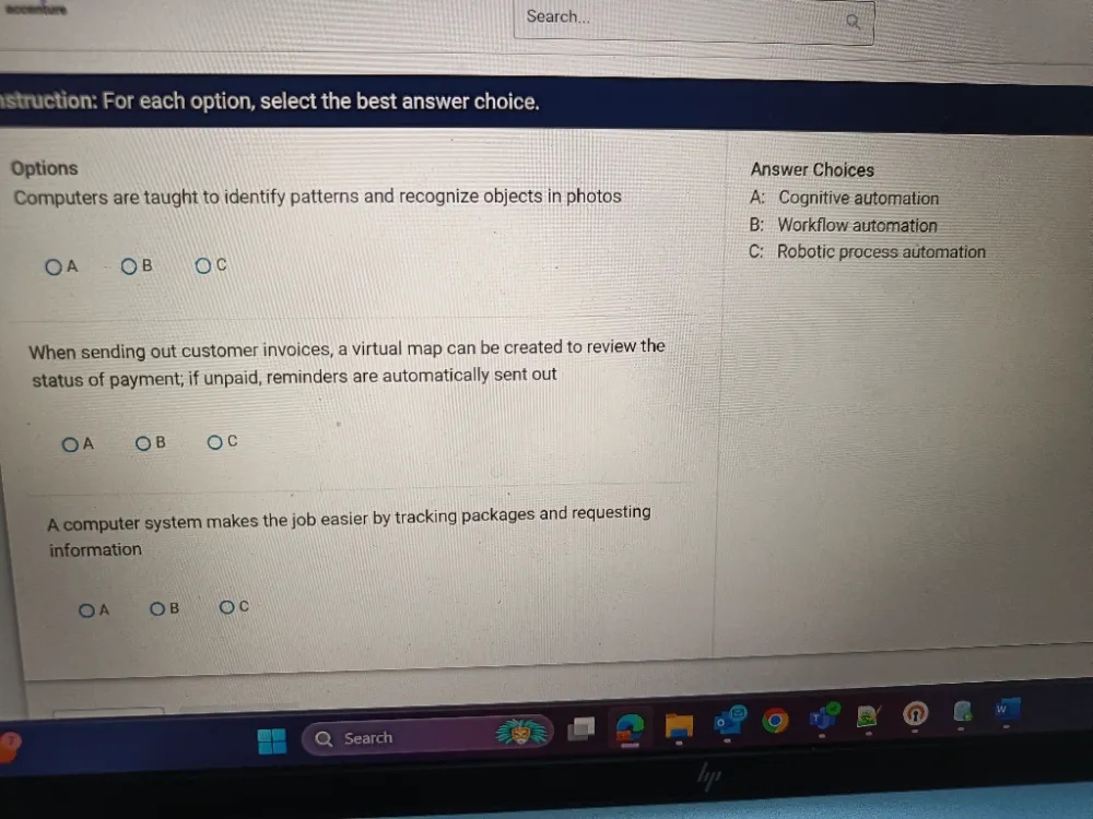 Instruction: For each option, select the | StudyX
