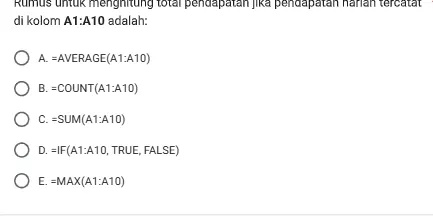 Rumus untuk menghitung total pendapatan jika | StudyX