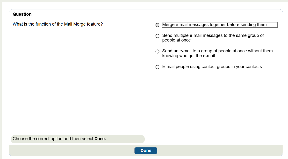 What is the function of the Mail Merge | StudyX