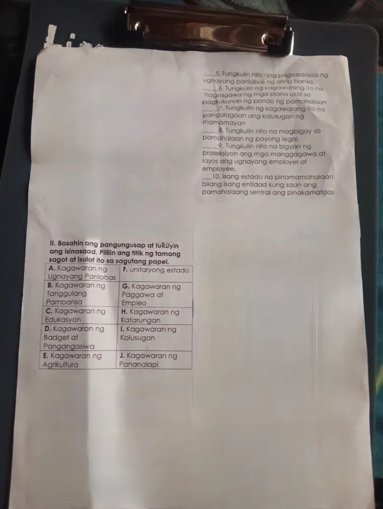 II Basahin ang pangungusap at tukuyin ang | StudyX