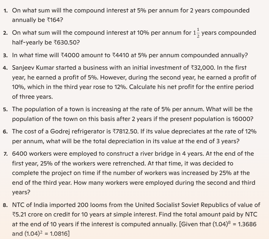 1. On what sum will the compound interest at | StudyX