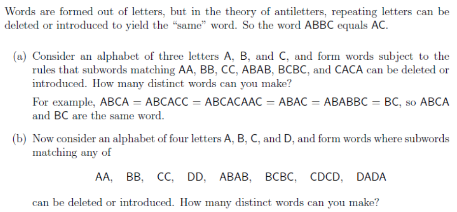 Words are formed out of letters, but in the