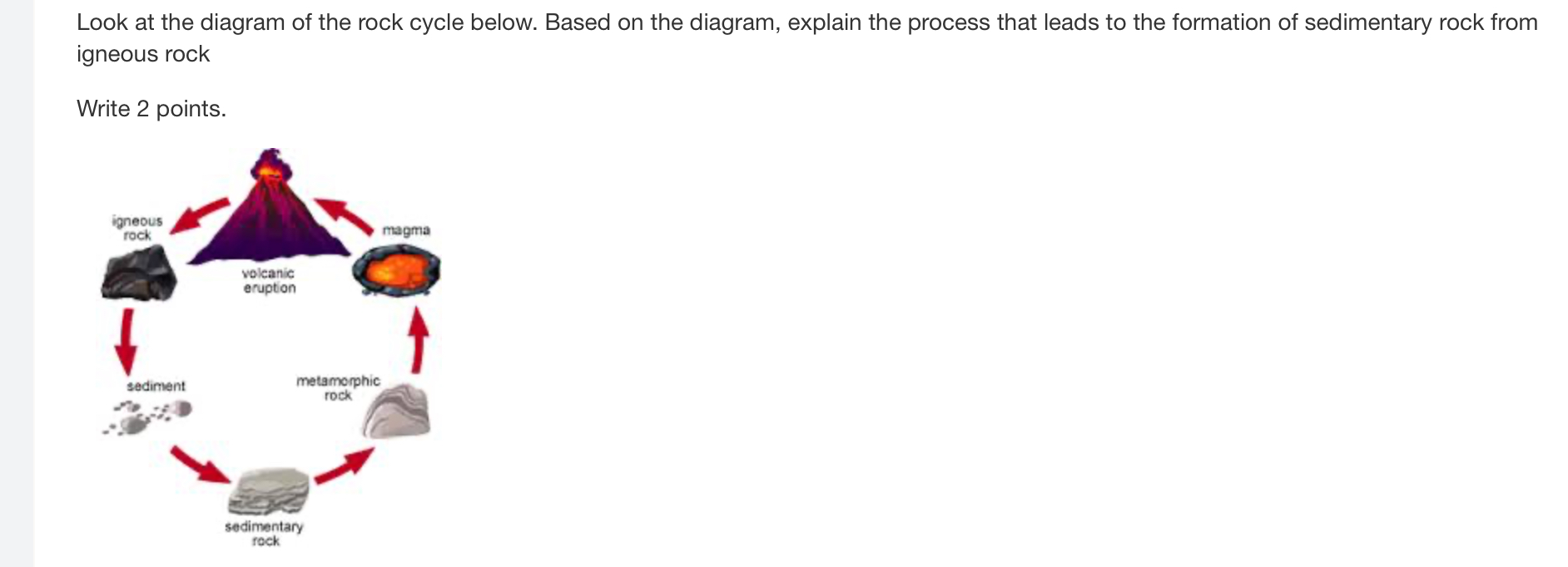Look at the diagram of the rock cycle below. | StudyX