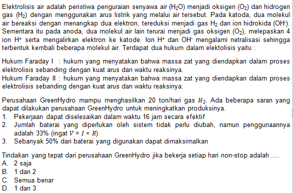 Elektrolisis air adalah peristiwa penguraian | StudyX
