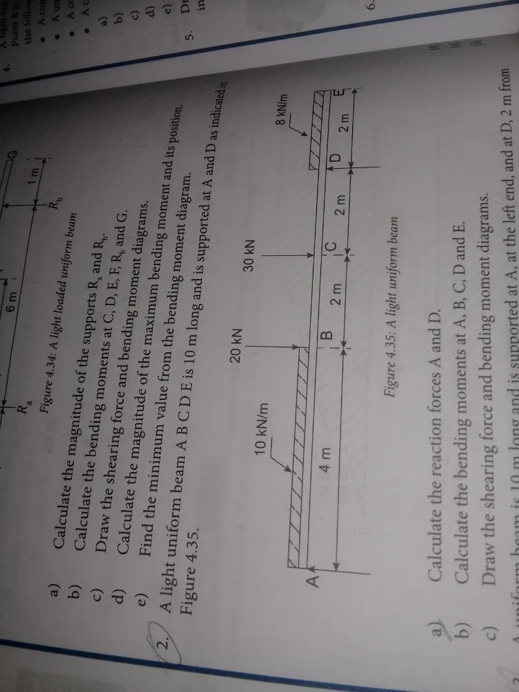 Figure 434 A light loaded uniform beam | StudyX