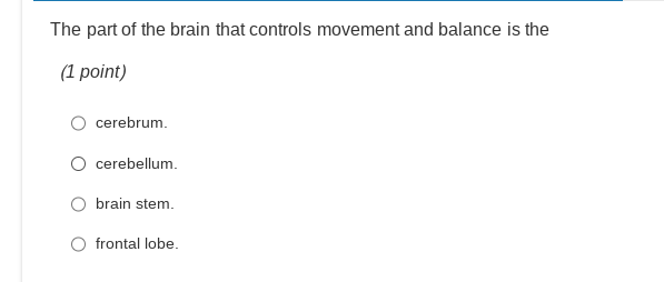 The part of the brain that controls movement | StudyX