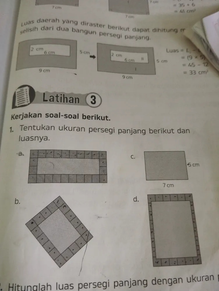 1 Tentukan ukuran persegi panjang berikut | StudyX