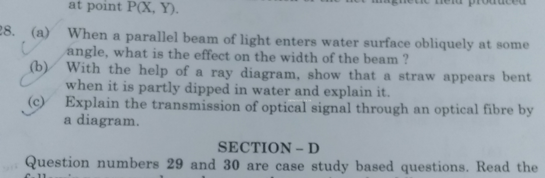 (a) When a parallel beam of light enters