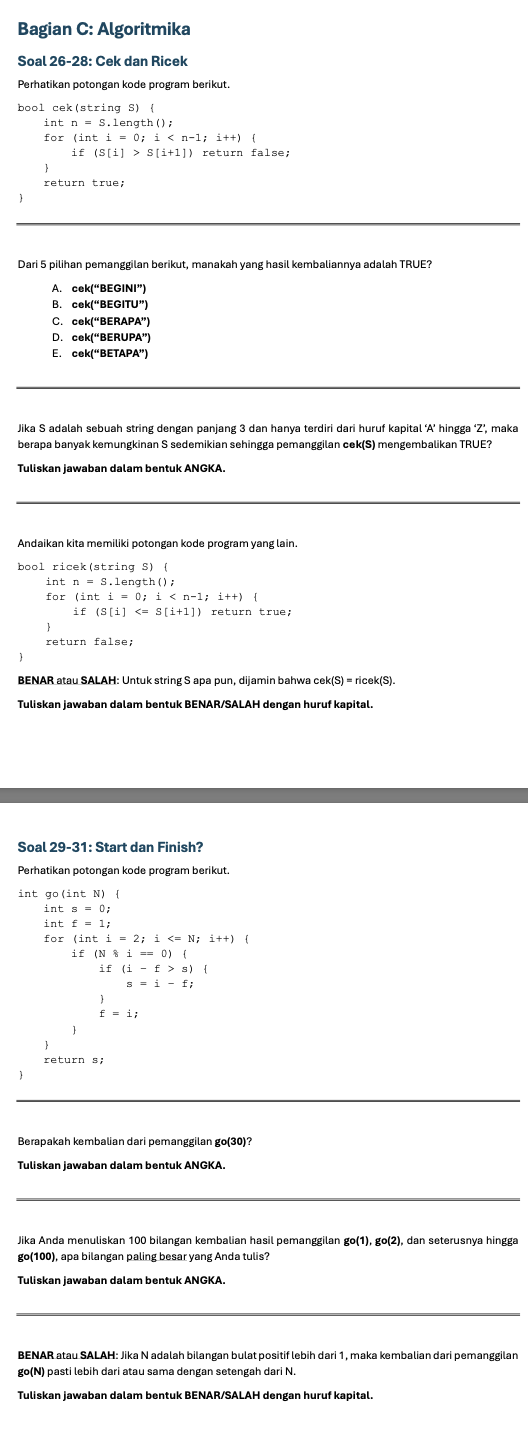 Perhatikan potongan kode program berikut c++ | StudyX