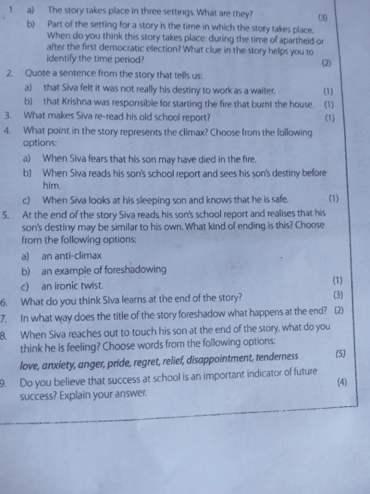 1. a) The story takes place in three | StudyX
