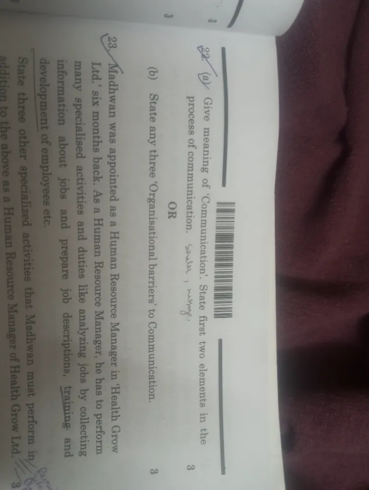 22. (a) Give meaning of 'Communication'. | StudyX