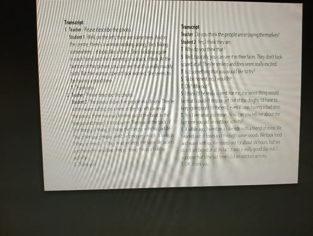 Transcript 1 Teacher Please describe the | StudyX