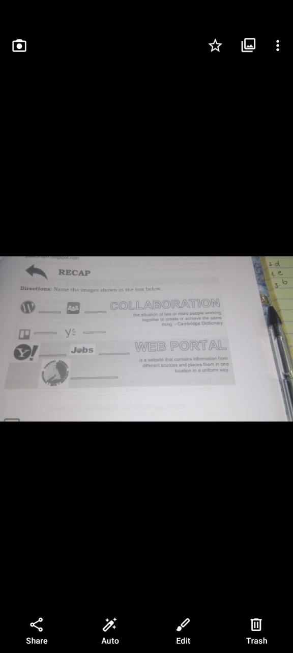 Directions: Name the images shown in the box | StudyX