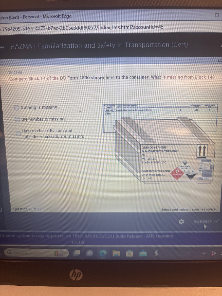 Compare Block 14 of the DD Form 2890 shown | StudyX