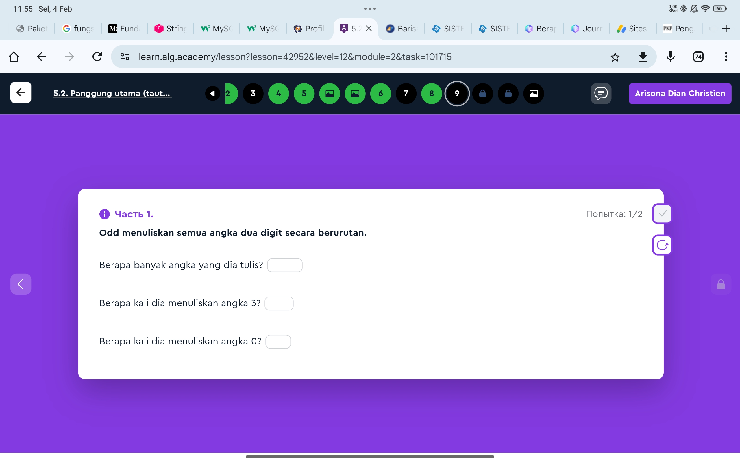 Odd menuliskan semua angka dua digit secara | StudyX