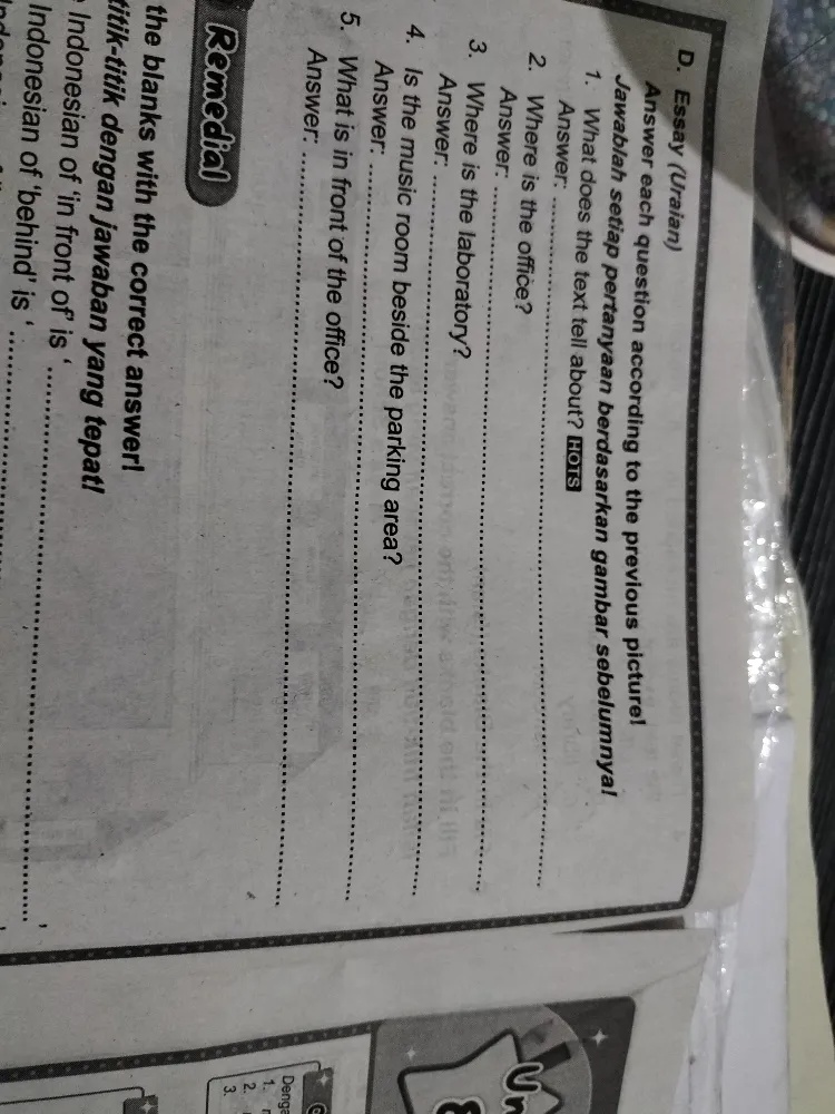 D. Essay (Uraian) Answer each question | StudyX