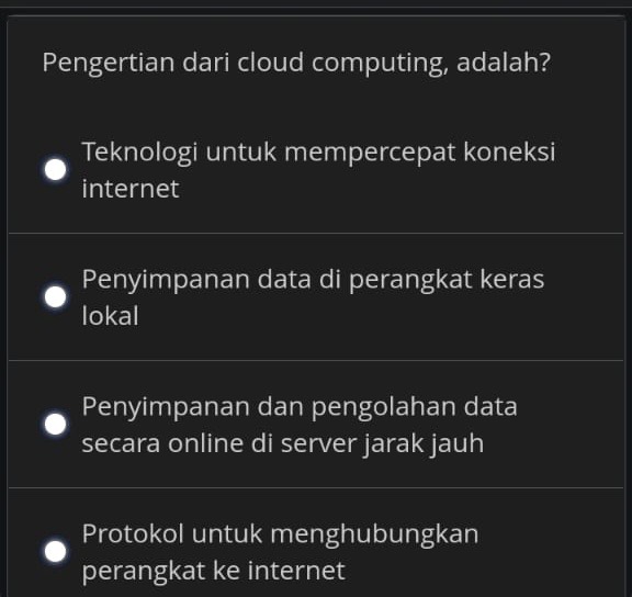 Pengertian dari cloud computing, adalah? | StudyX