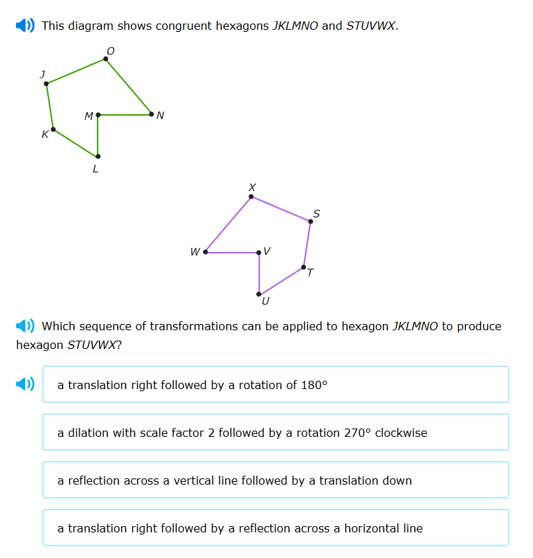 This diagram shows congruent hexagons JKLMNO | StudyX