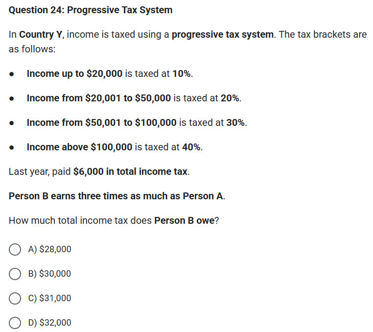 Question 24 Progressive Tax System In | StudyX
