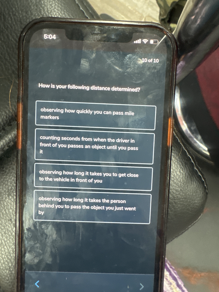 How is your following distance determined? | StudyX