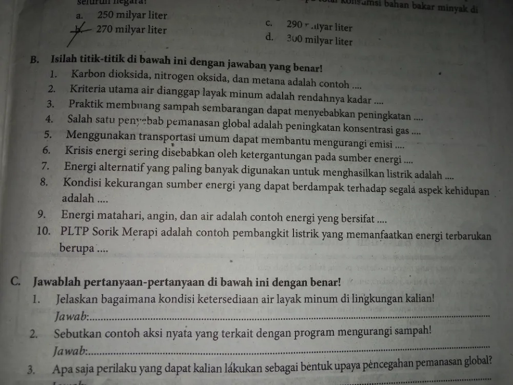 B. Isilah titik-titik di bawah ini dengan | StudyX