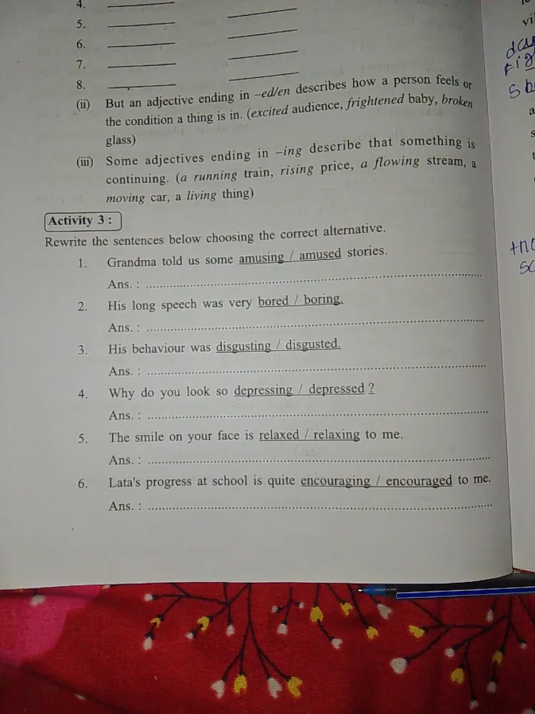 Rewrite the sentences below choosing the | StudyX