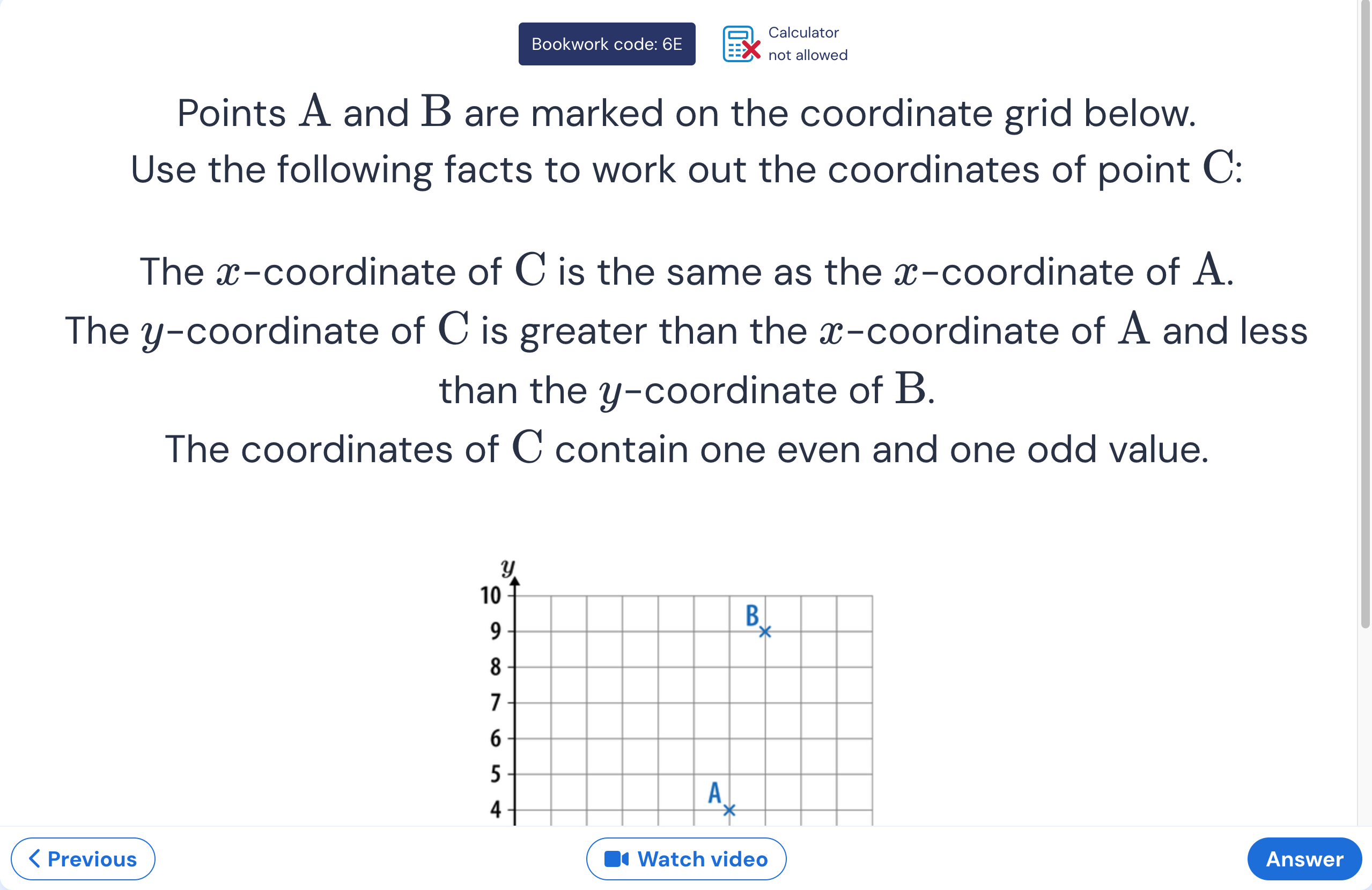 Points A and B are marked on the coordinate | StudyX