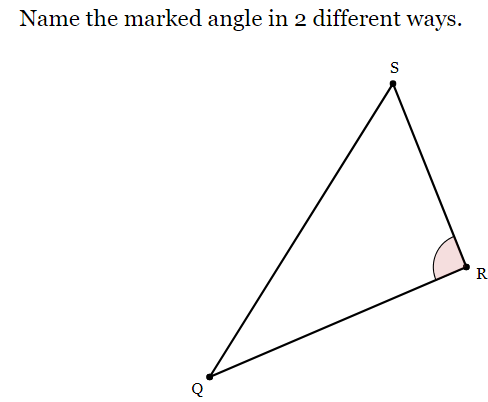 Name the marked angle in 2 different ways. | StudyX