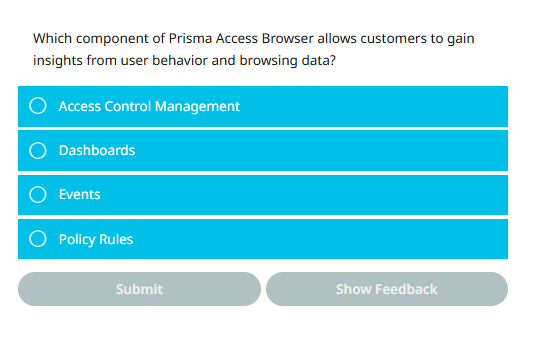 Which component of Prisma Access Browser | StudyX