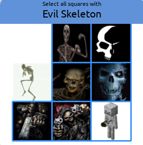 Select all squares with Evil Skeleton | StudyX