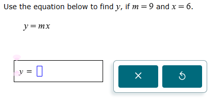 Use the equation below to find $y$, if $m = | StudyX