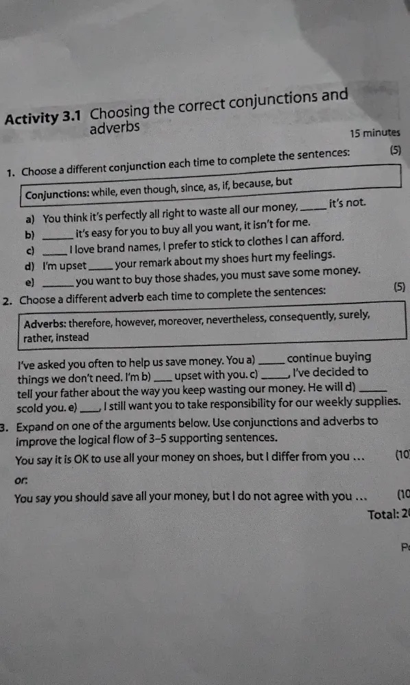 Activity 31 Choosing the correct | StudyX