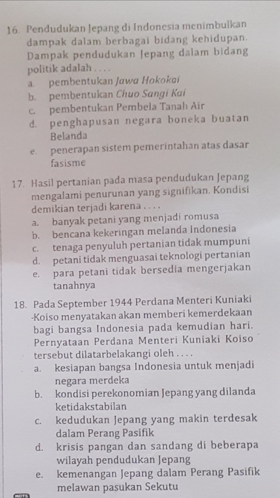 16 Pendudukan Jepang di Indonesia | StudyX